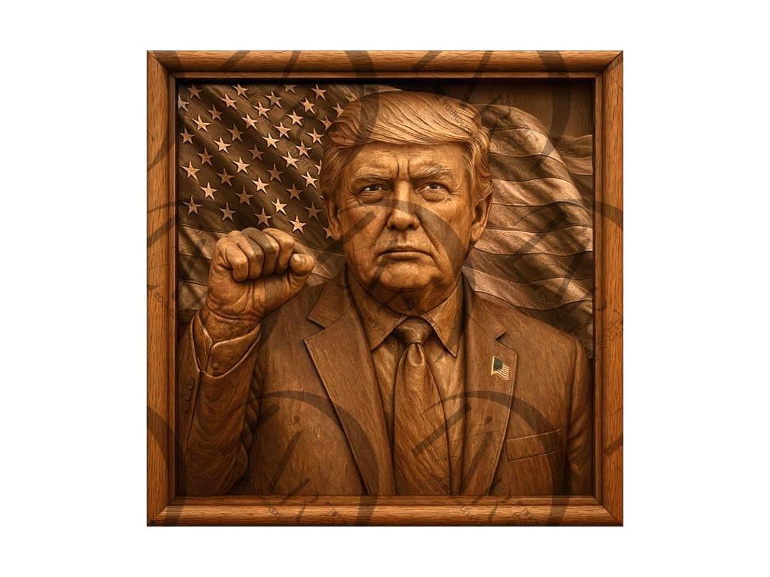 Donald Trump 3D Illusion Laser Engraving Design With American Flag ...