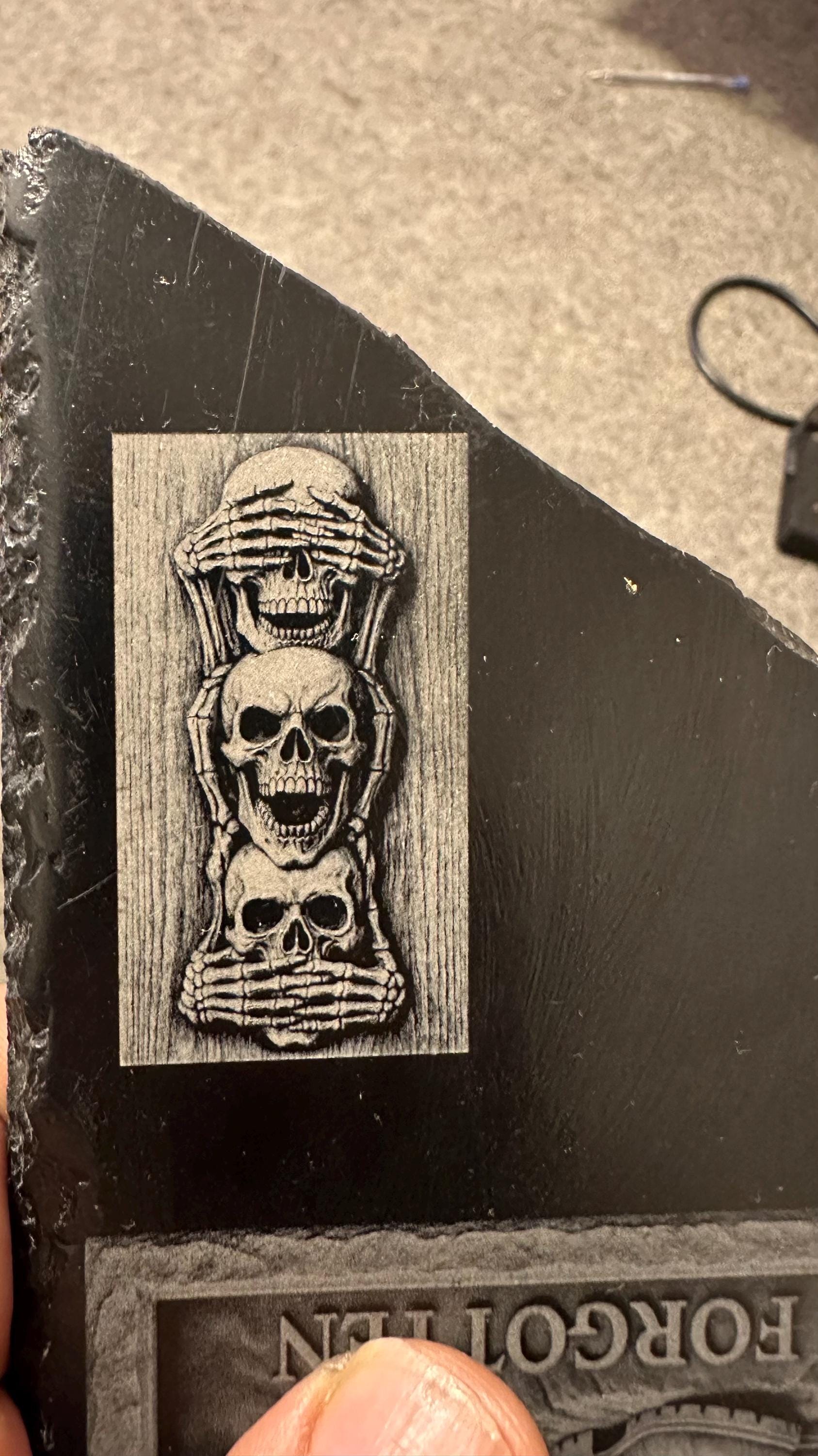 See No Evil Skull Totem – 3D Illusion Laser Engraving | Hear No Evil ...