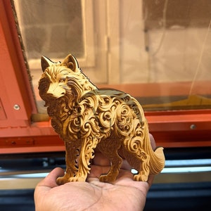 Full-body Wolf 3D Illusion Laser Engraving Design - Exquisite Wildlife ...
