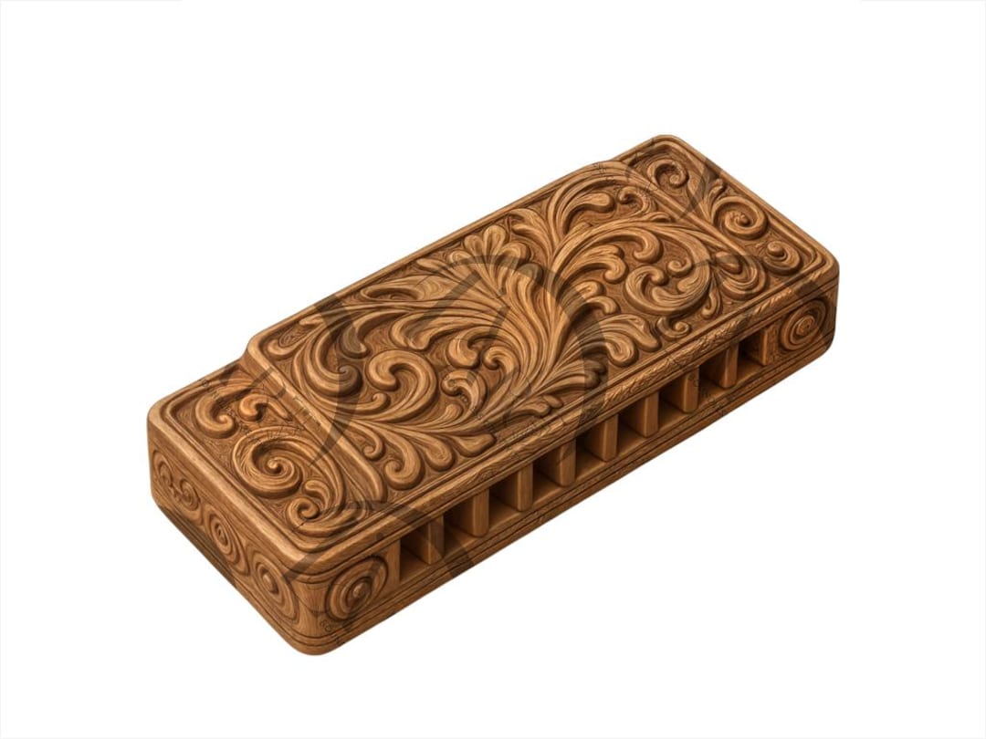 Decorative Harmonica 3D Illusion Laser Engraving Design - Music ...