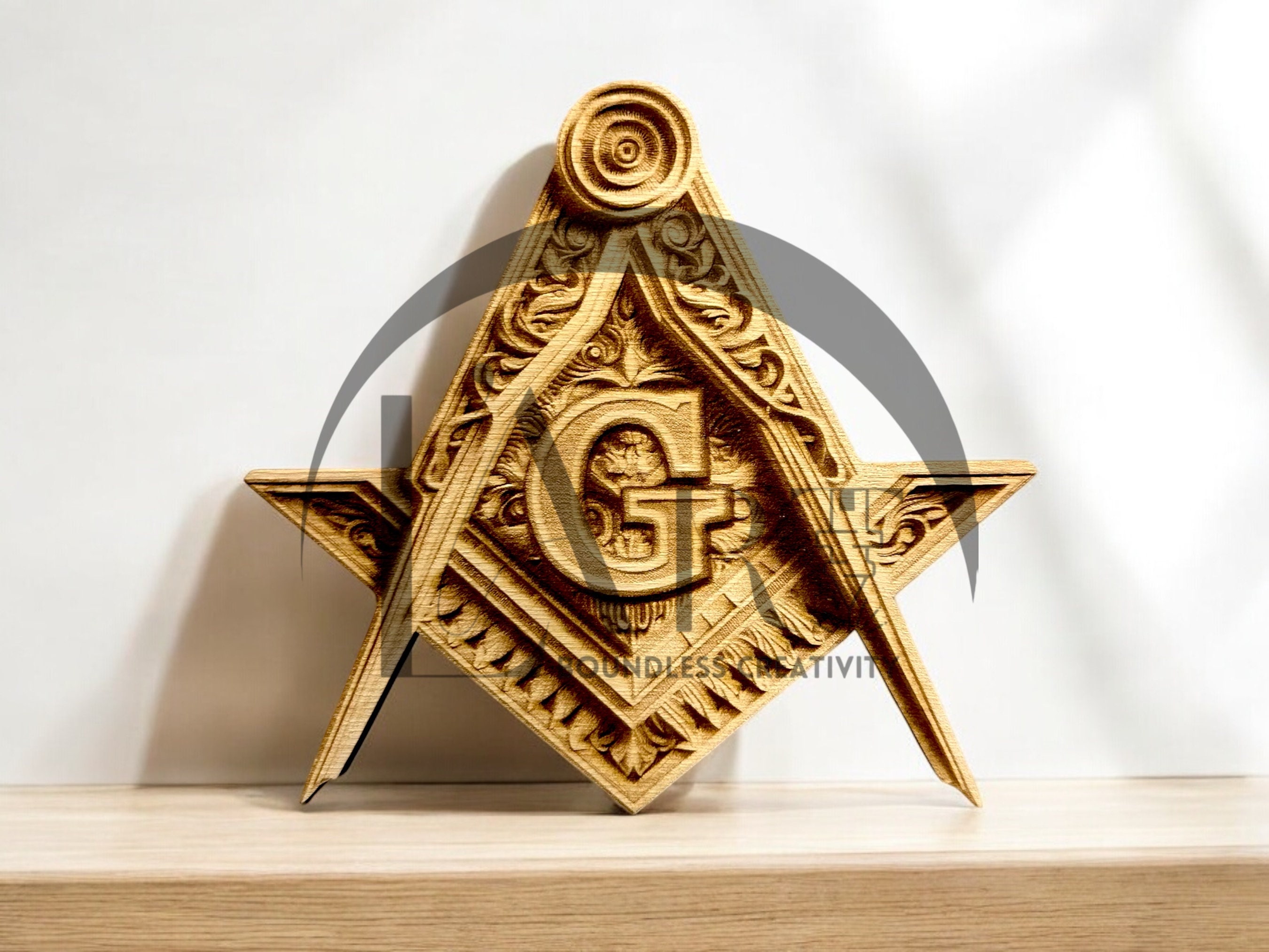 Freemason Square and Compass With "g" 3D Illusion Laser Engraving ...