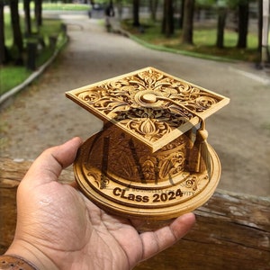 Intricate Graduation Cap Design - 3D Illusion Laser Engraving Design ...