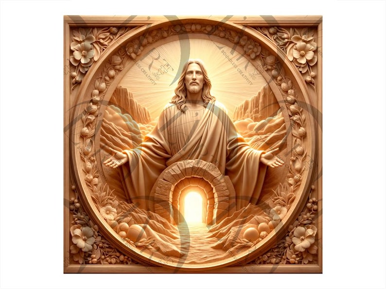 Resurrection of Jesus 3D Illusion Digital File for Laser Engraving ...