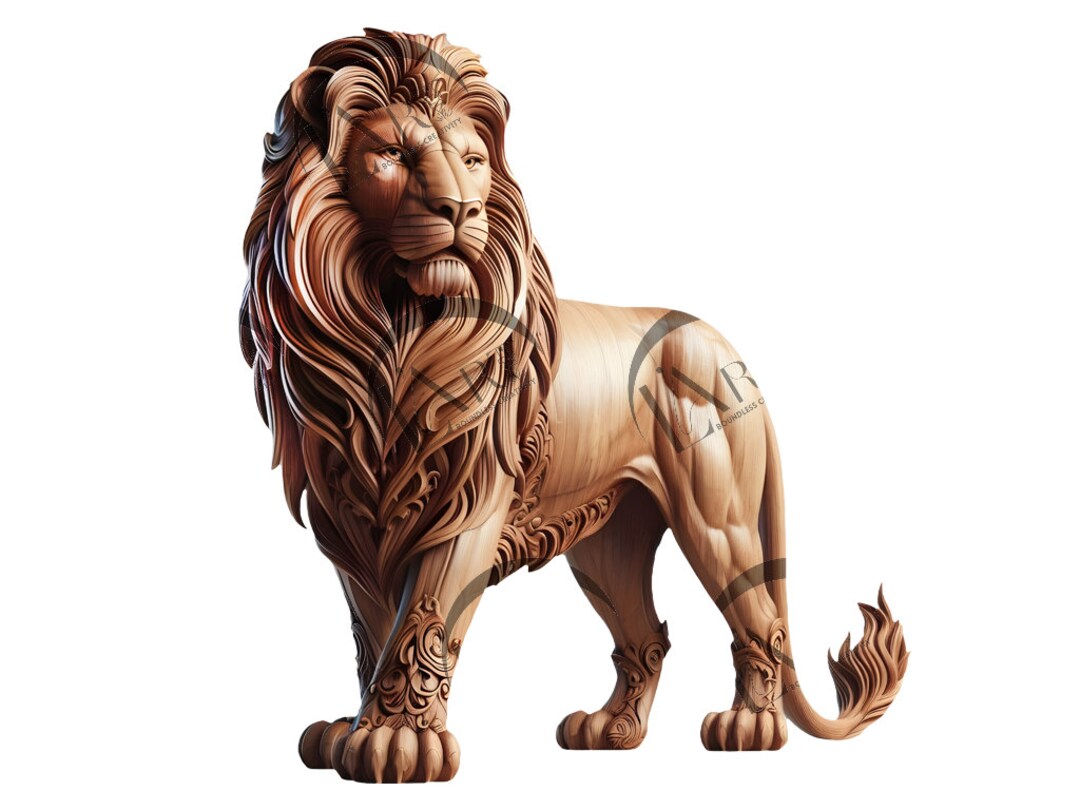 Majestic Lion 3D Illusion Laser Engraving Design - Exquisite Wildlife ...
