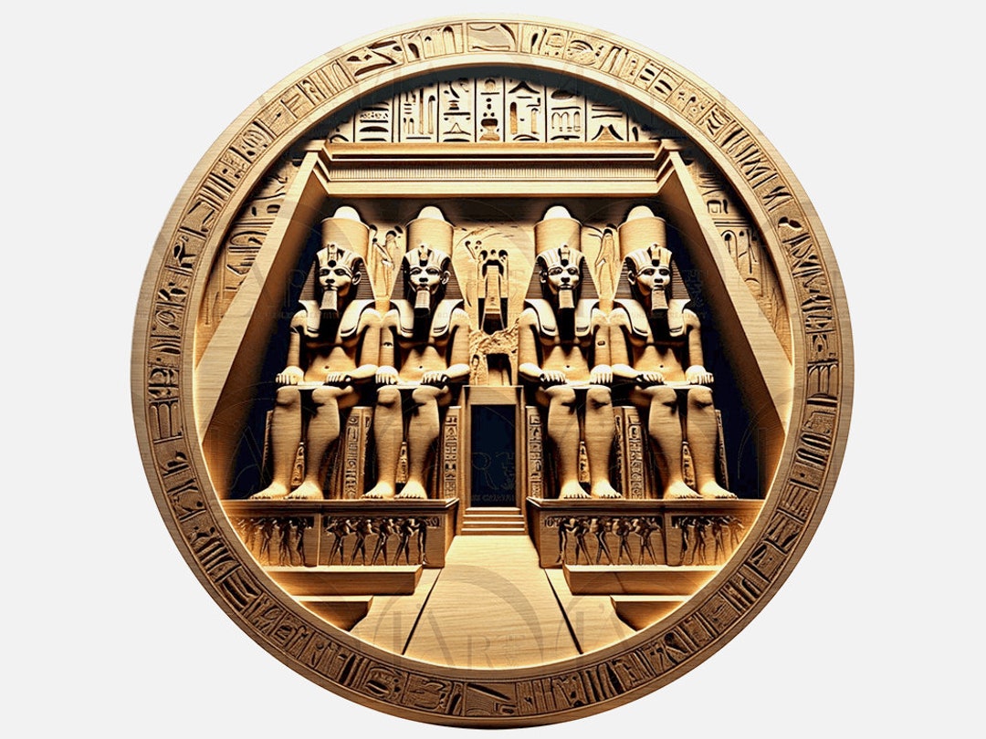 Abu Simbel Temple 3D Illusion Digital Design for Laser Engraving ...