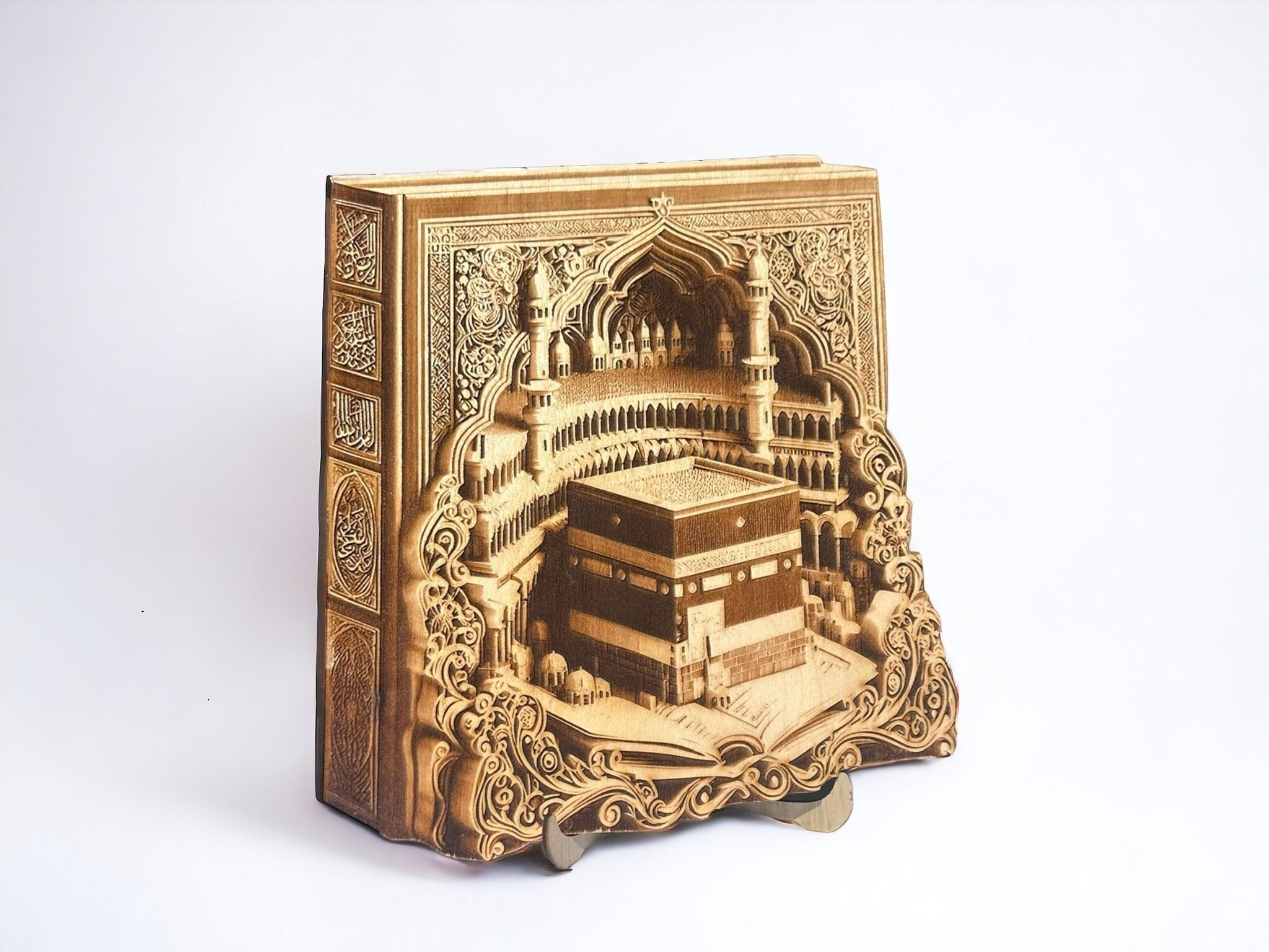 Al Kaaba With Quran Book 3D Illusion Digital Design for Laser Engraving ...