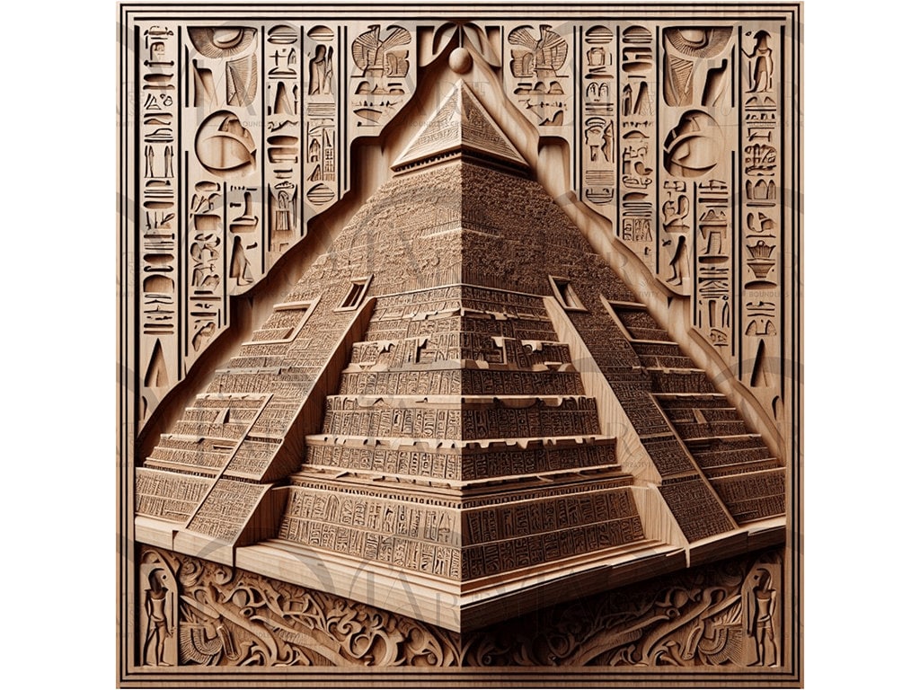 Giza Great Pyramid 3D Illusion Digital Design for Laser Engraving ...