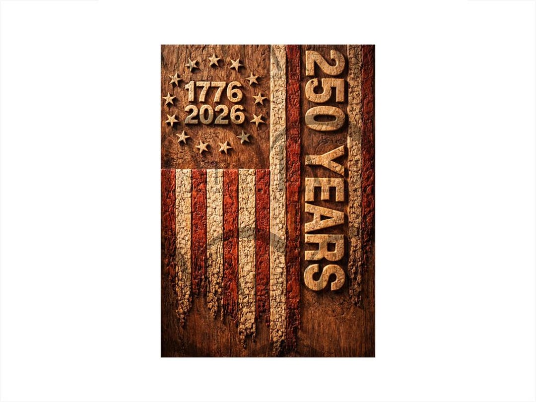 250 Years American Flag 1776–2026 – 3D Illusion Laser Engraving Design ...