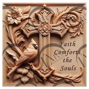 Faith Comforts the Soul 3D Illusion Laser Engraving Design - Cross ...