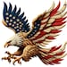 American Eagle With Flag Wings 3D Illusion Laser Engraving Design - US ...