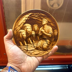 Saint Daniel in the Den of Lions 3D Illusion Laser Engraving Design ...