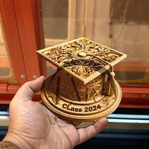 Intricate Graduation Cap Design - 3D Illusion Laser Engraving Design ...