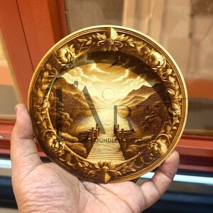 Tranquil Lake Sunset 3D Illusion Laser Engraving Design - Exquisite ...