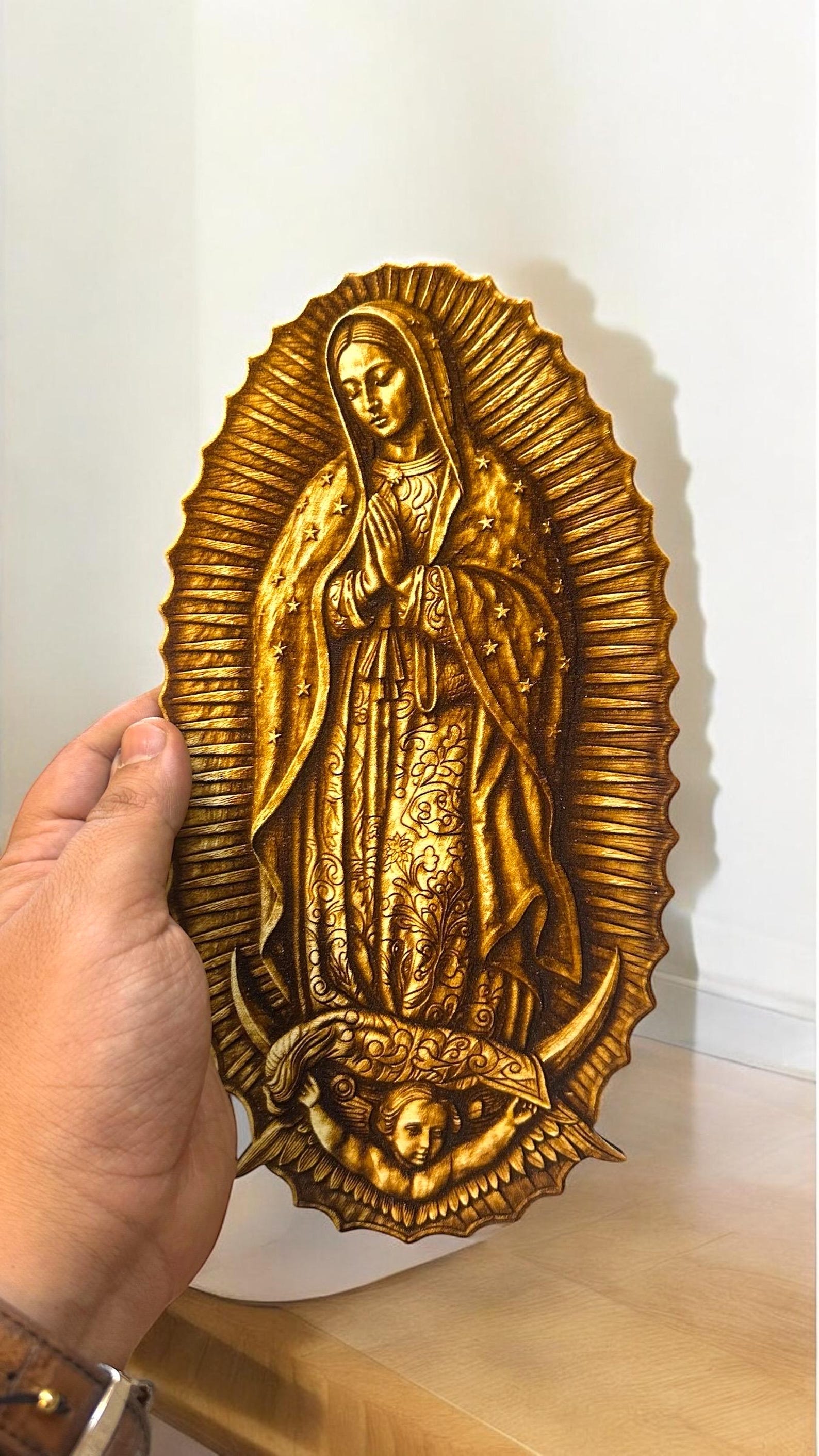 Our Lady of Guadalupe 3D Illusion Laser Engraving Design | Virgen De ...