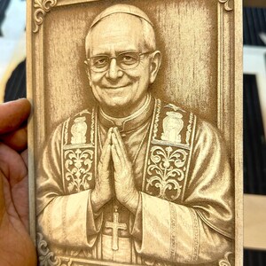Pope Leo XIV Portrait – 3D Illusion Laser Engraving Design | Robert ...