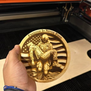 Independence Day 3D Illusion Digital Design - Laser Engraving - Freedom ...