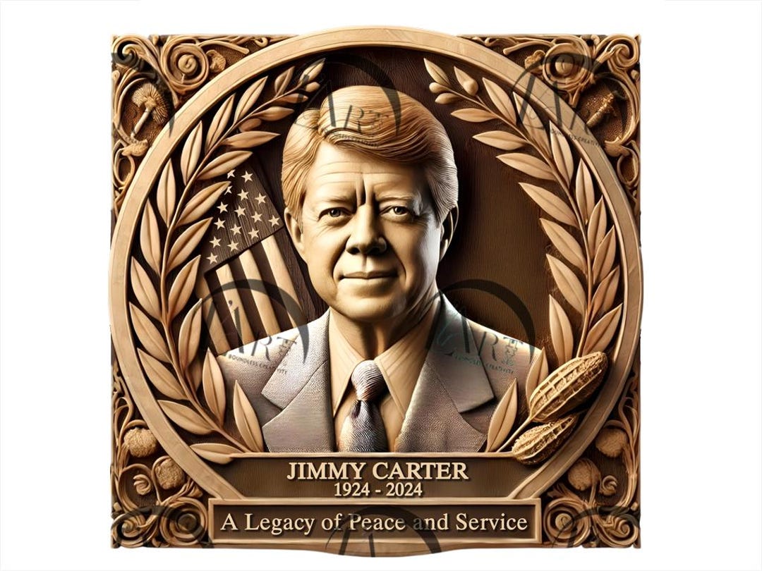 Jimmy Carter Memorial 3D Illusion Laser Engraving Design - Tribute to a ...