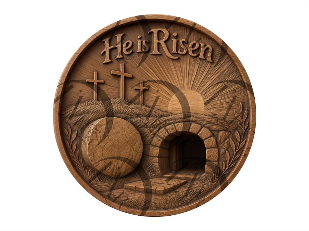 He is Risen Empty Tomb – 3D Illusion Laser Engraving Design | Easter ...