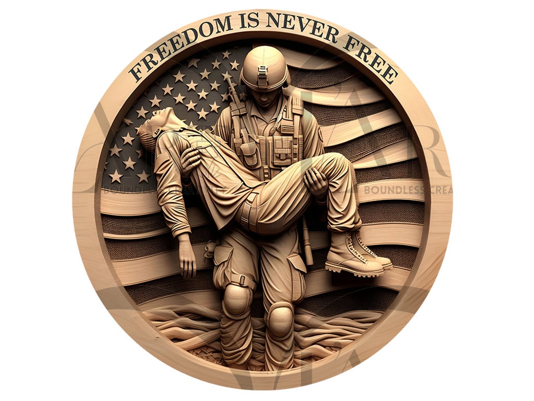 Independence Day 3D Illusion Digital Design - Laser Engraving - Freedom ...