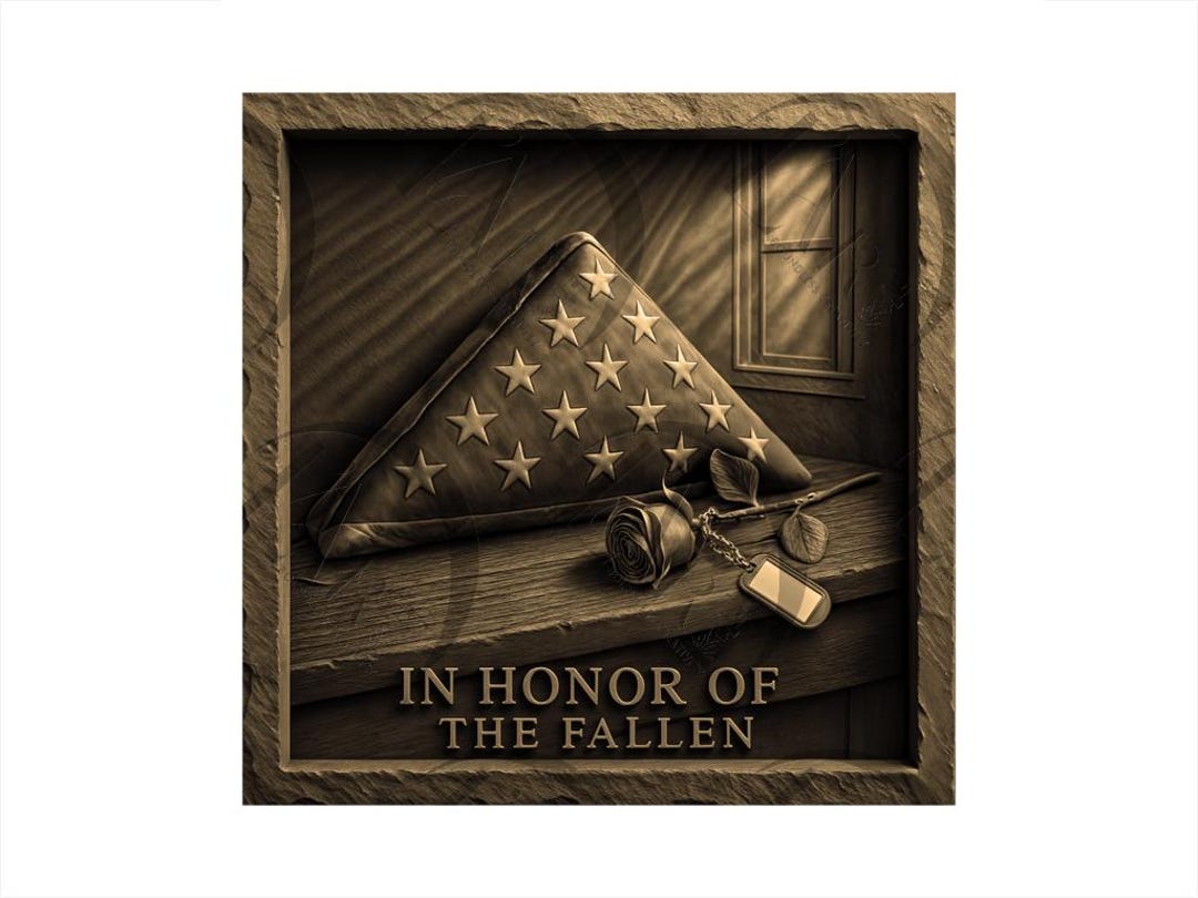 In Honor of the Fallen - 3D Laser Illusion Patriotic Engraving Design ...