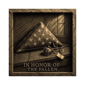 In Honor of the Fallen - 3D Laser Illusion Patriotic Engraving Design ...