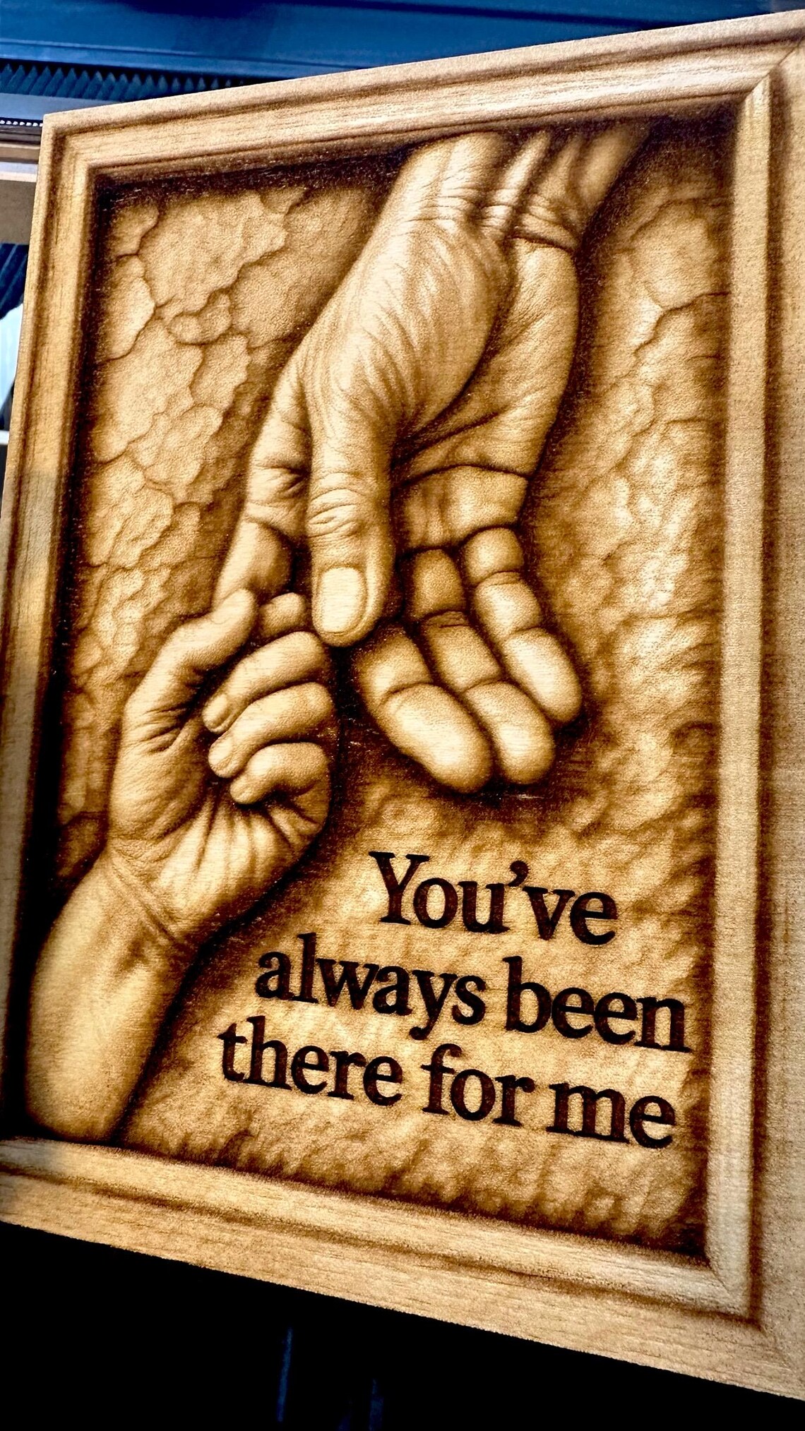 Father’s Day 3D Illusion Laser Engraving Design | Parent-child Holding ...