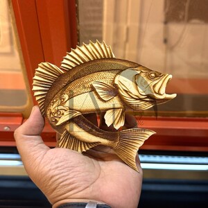 Bass Fish 3D Illusion Laser Engraving Design - Exquisite Nature ...