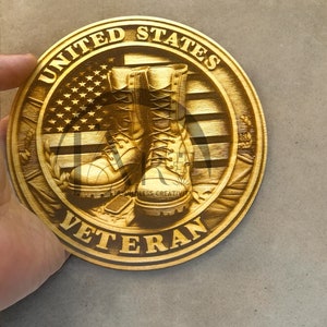 United States Veteran 3D Illusion Laser Engraving Design - American ...