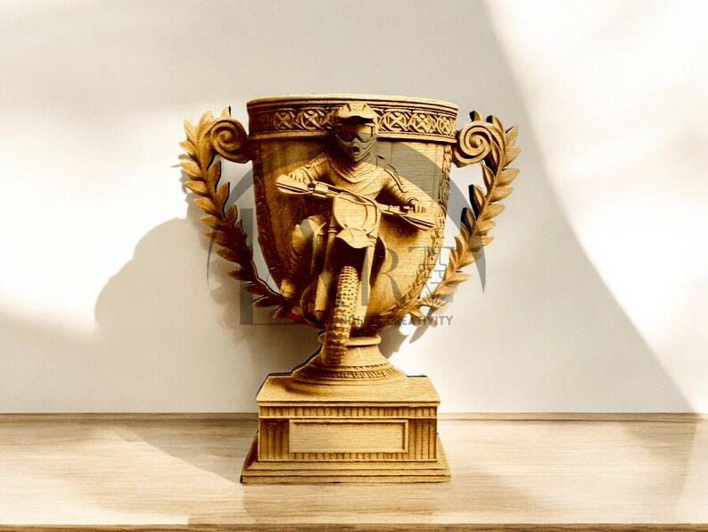 Motocross Trophy 3D Illusion Laser Engraving Design - Detailed Sports ...