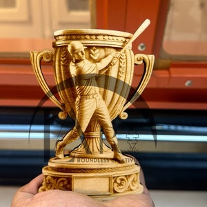 Baseball Trophy 3D Illusion Laser Engraving Design - Detailed Sports ...