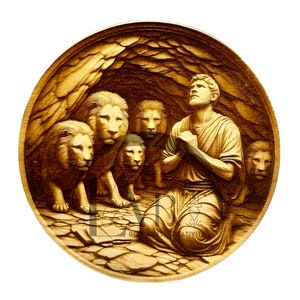 Saint Daniel in the Den of Lions 3D Illusion Laser Engraving Design ...