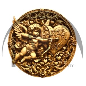 Cupid With Heart Valentine’s Day 3D Illusion Laser Engraving Design ...