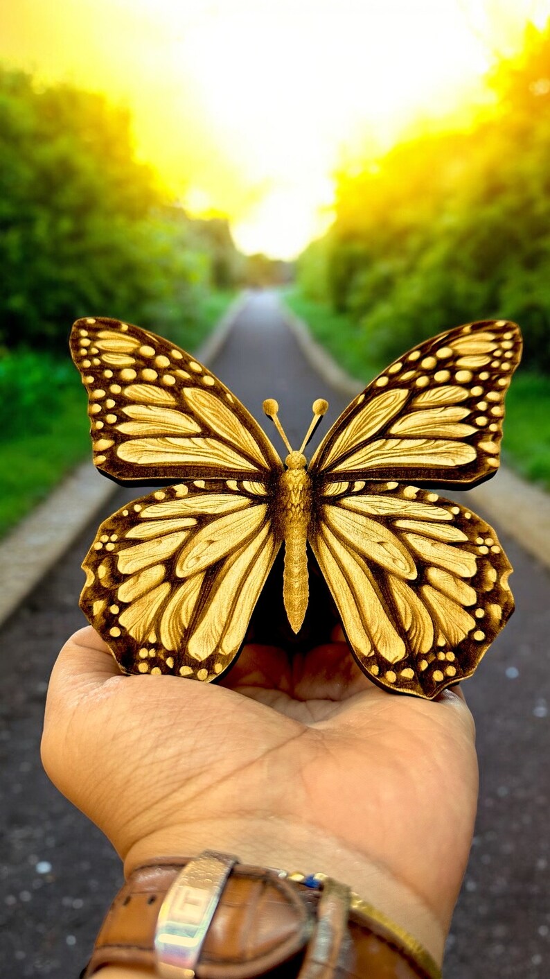 Monarch Butterfly Design - 3D Illusion Laser Engraving File - Beautiful ...