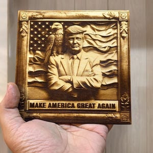 Donald Trump 3D Illusion Laser Engraving Design With Eagle and American ...
