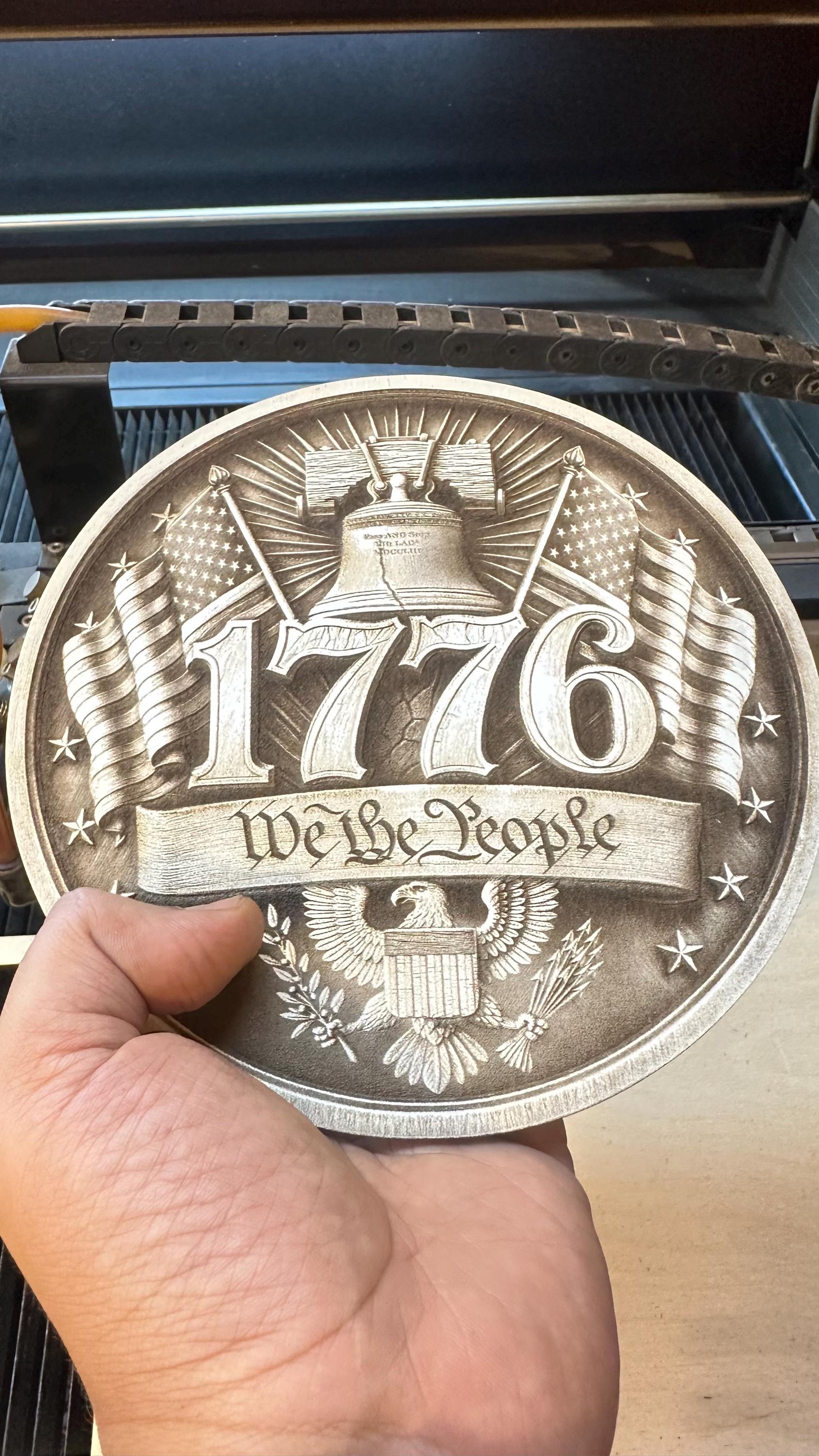 1776 Liberty Bell 3D Illusion Laser Engraving Design | We the People ...
