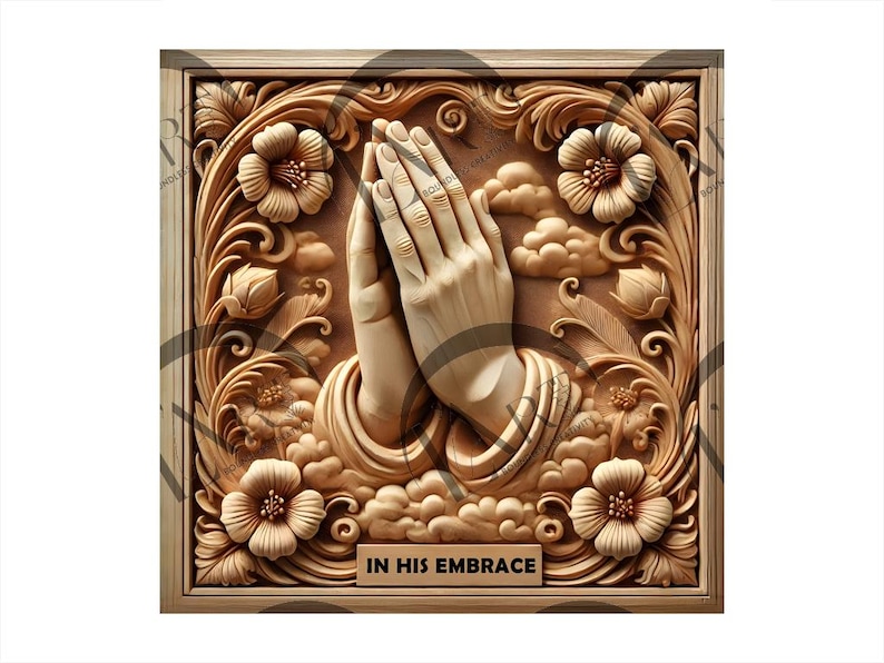 Praying Hands "in His Embrace" 3D Illusion Laser Engraving Design - CO2 ...