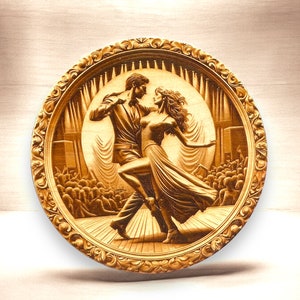 Latin and Salsa Dance Romantic Couple 3D Illusion Digital Design for ...