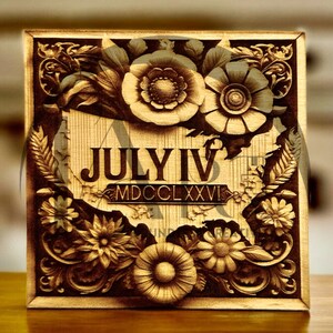 July IV Independence Day 3D Illusion Laser Engraving Design - Patriotic ...