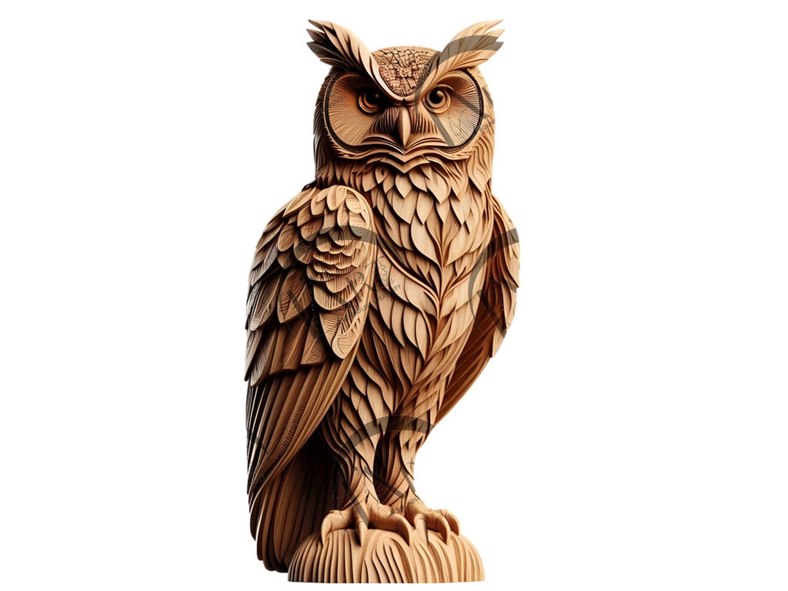 Intricate Owl 3D Illusion Laser Engraving Design - Exquisite Nature ...