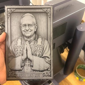 Pope Leo XIV Portrait – 3D Illusion Laser Engraving Design | Robert ...