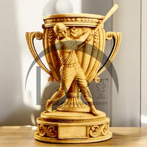 Baseball Trophy 3D Illusion Laser Engraving Design - Detailed Sports ...