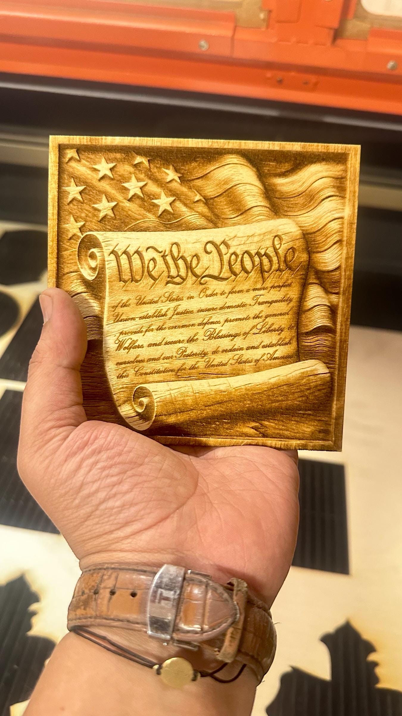 We the People Scroll 3D Illusion Laser Engraving Design | American ...