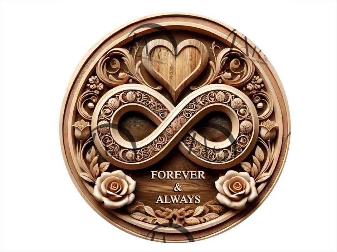 Valentine's Day Infinity Love Heart 3D Illusion Laser Engraving Design ...