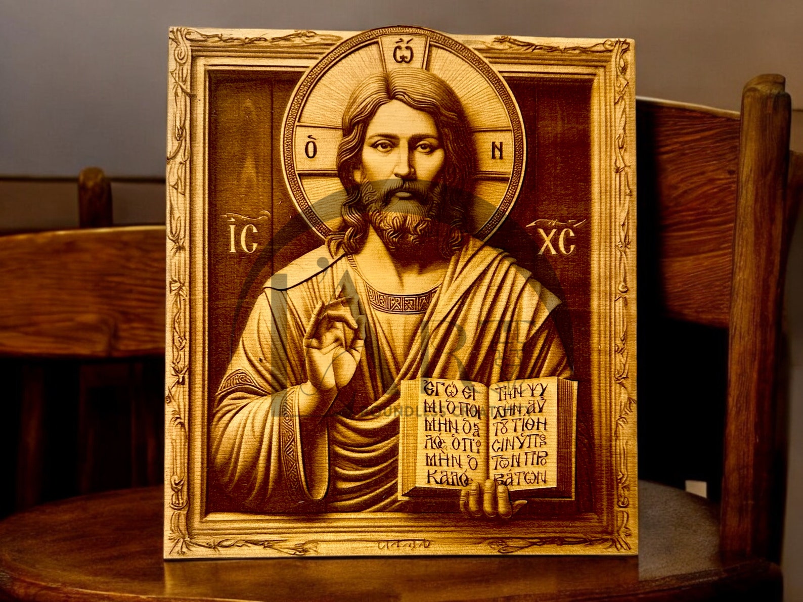 Greek Orthodox Icon of Jesus Christ 3D Illusion Digital Design for ...