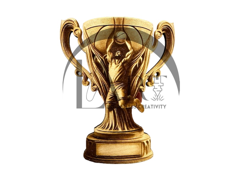 Basketball Trophy 3D Illusion Laser Engraving Design - Detailed Sports ...