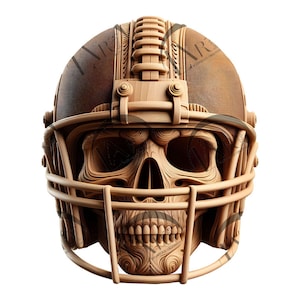 Intricate Skull With American Football Helmet 3D Illusion Laser ...
