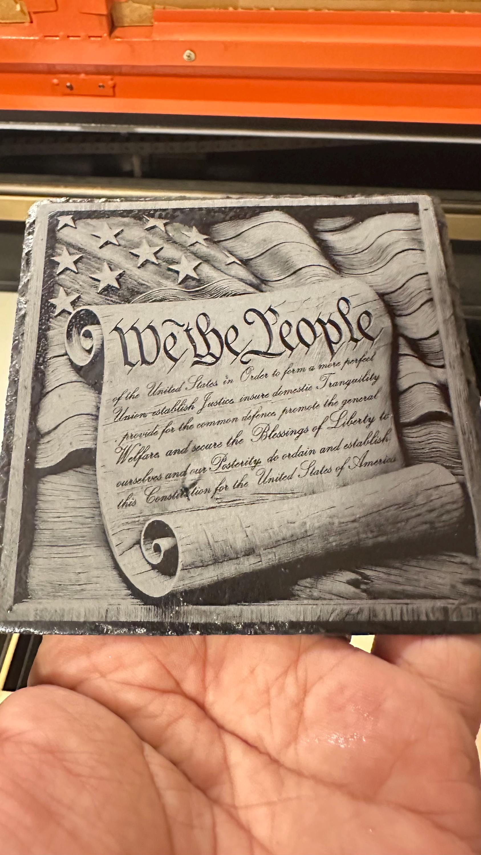 We the People Scroll 3D Illusion Laser Engraving Design | American Patriotic Constitution | July ...