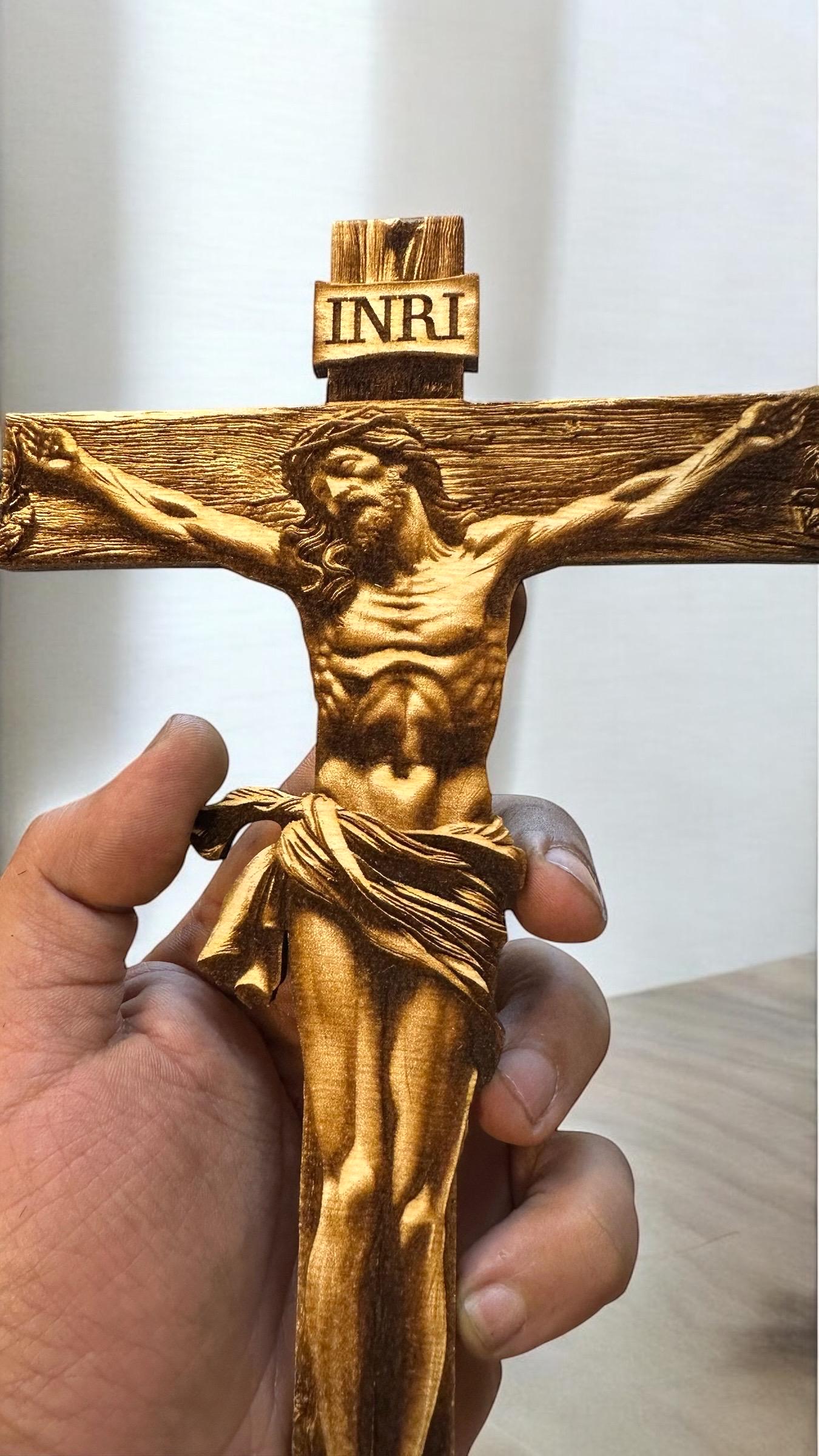 Jesus on the Crucifixion Cross 3D Illusion Digital Design for Laser ...