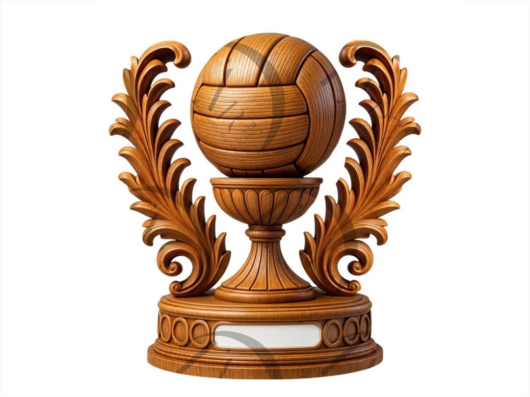 Volleyball Trophy 3D Illusion Laser Engraving Design - Detailed Sports ...