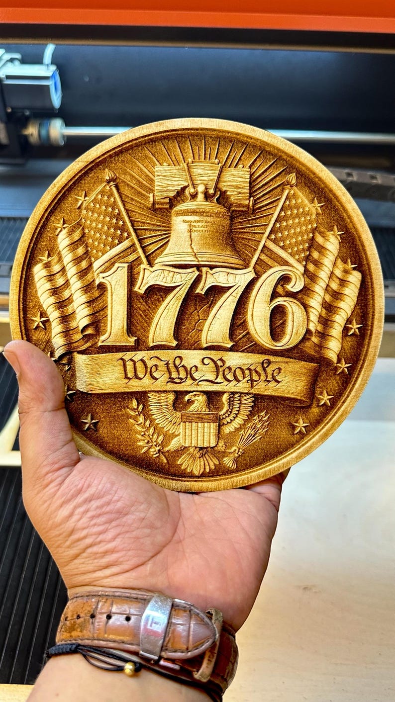1776 Liberty Bell 3D Illusion Laser Engraving Design | We the People ...
